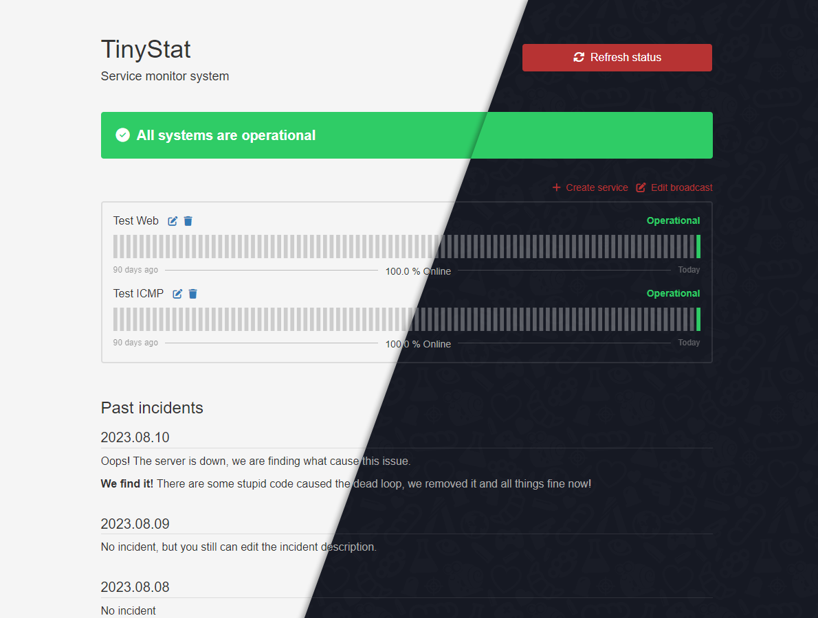 GitHub - kasuganosoras/TinyStat: A simple status page service, written in PHP