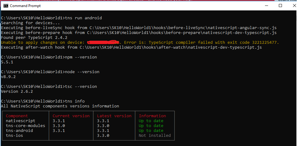 Getting Error For Tns Run Android · Issue 1117 · Nativescriptnativescript Angular · Github