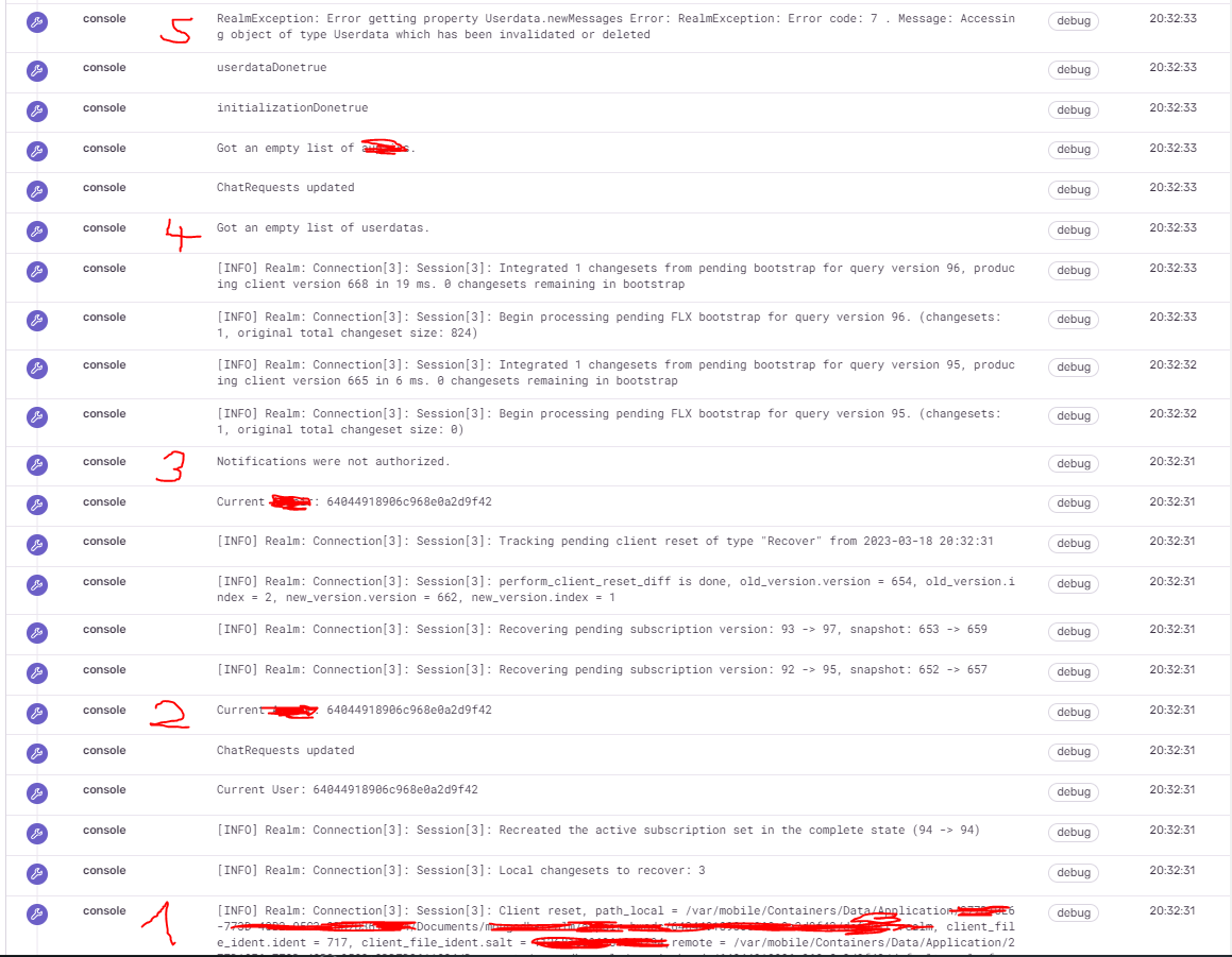 RealmException: Error getting property Userdata.isPro Error: RealmException: Error code: 7 ...