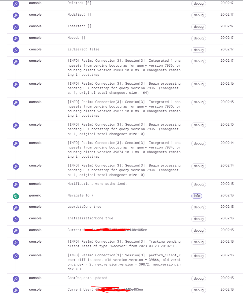 RealmException: Error getting property Userdata.isPro Error: RealmException: Error code: 7 ...