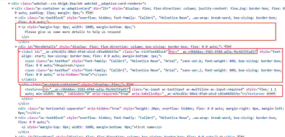 Accessibility Issue Adaptive Card - Input fields and visual labels are not associated · Issue ...