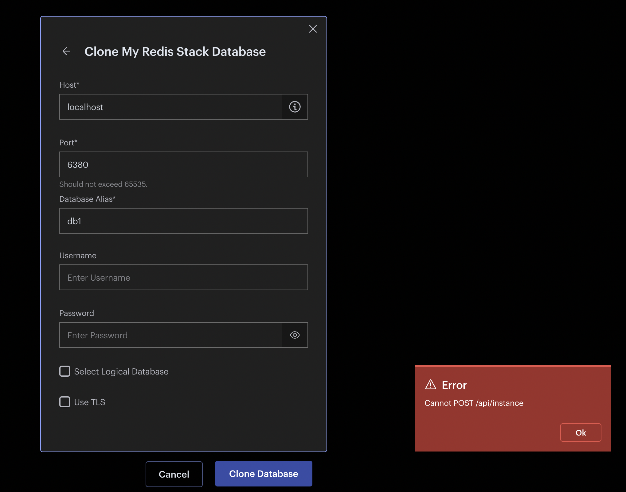 [Bug]: Cannot POST /api/instance · Issue #1299 · redis/RedisInsight · GitHub
