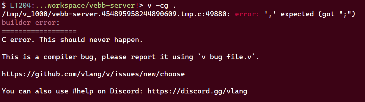 vweb tutorial: Compiling error: ',' expected (got ";") · Issue #13979 · vlang/v · GitHub
