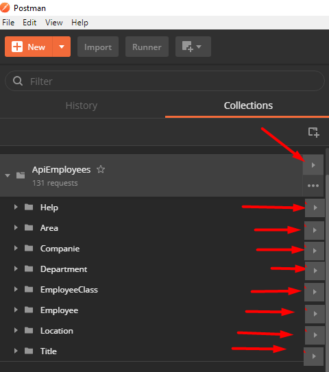 I can't run folders directly in the collection runner. Each subfolder ...