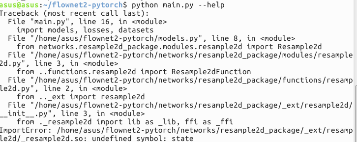 Importerror Undefined Symbol State · Issue 73 · Nvidia Flownet2 Pytorch · Github