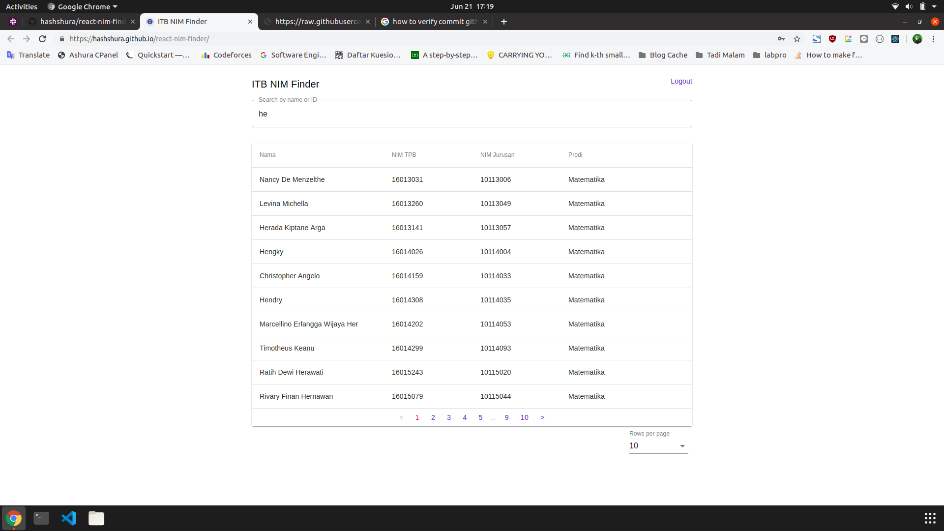 GitHub - hashshura/react-nim-finder: Tugas Labpro H-0 deadline njayyy