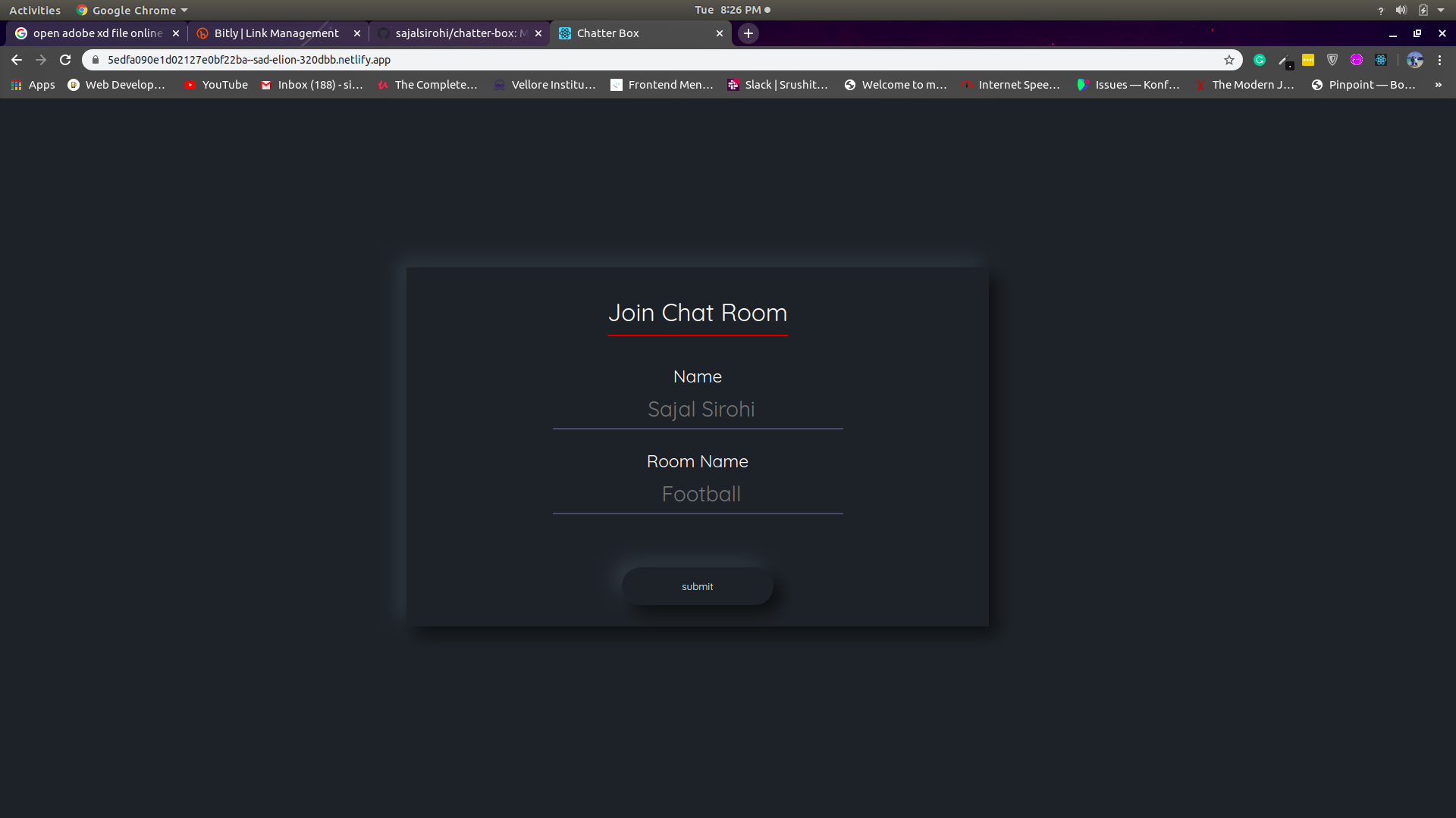 GitHub - sajalsirohi/chatter-box: Made using react, redux and socket-io