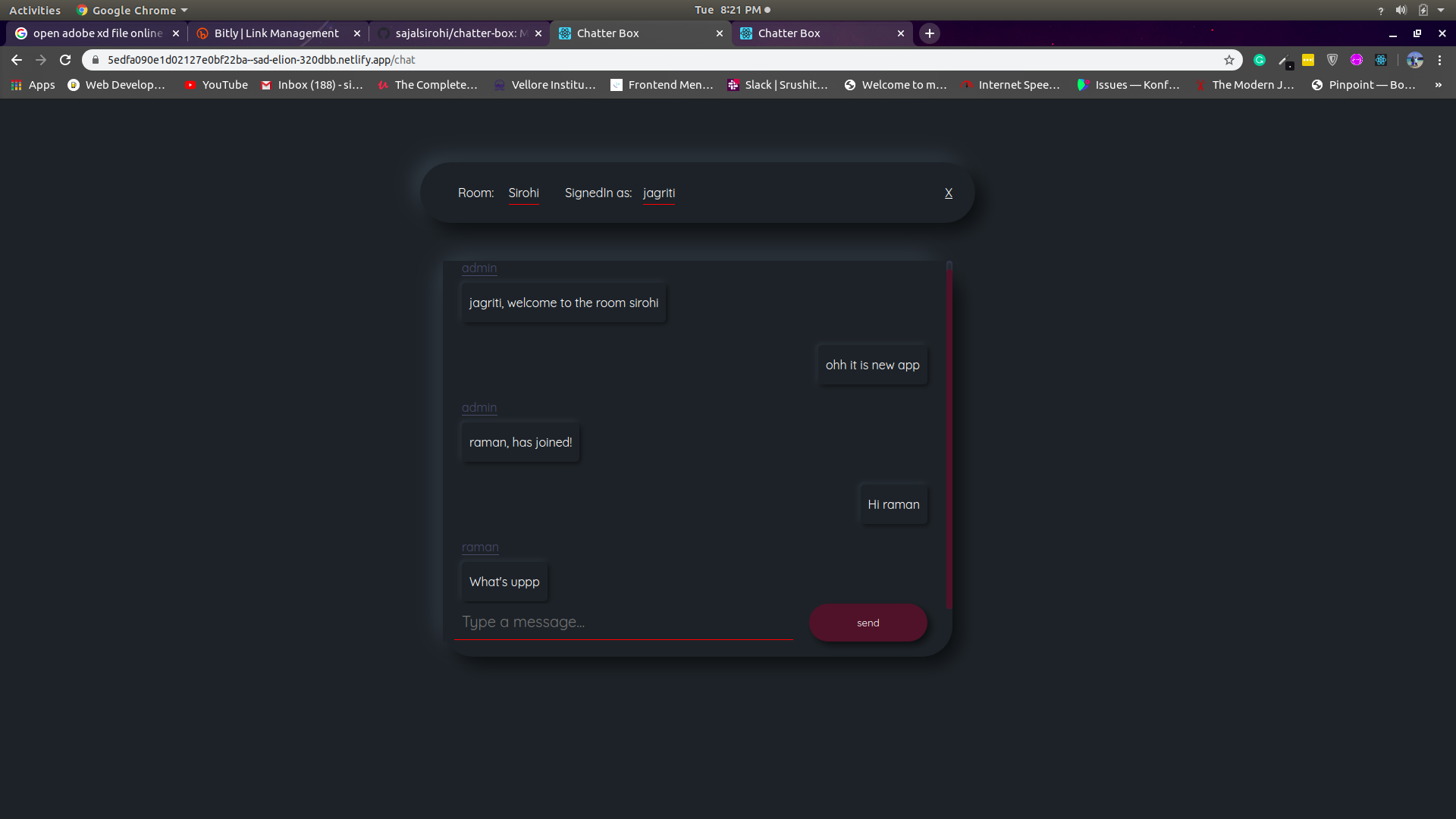 GitHub - sajalsirohi/chatter-box: Made using react, redux and socket-io