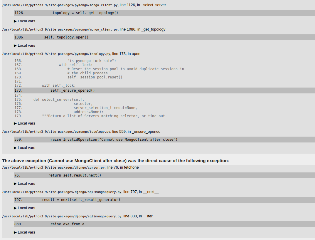 Cannot Use Mongoclient After Close · Issue 586 · Doableware Djongo · Github