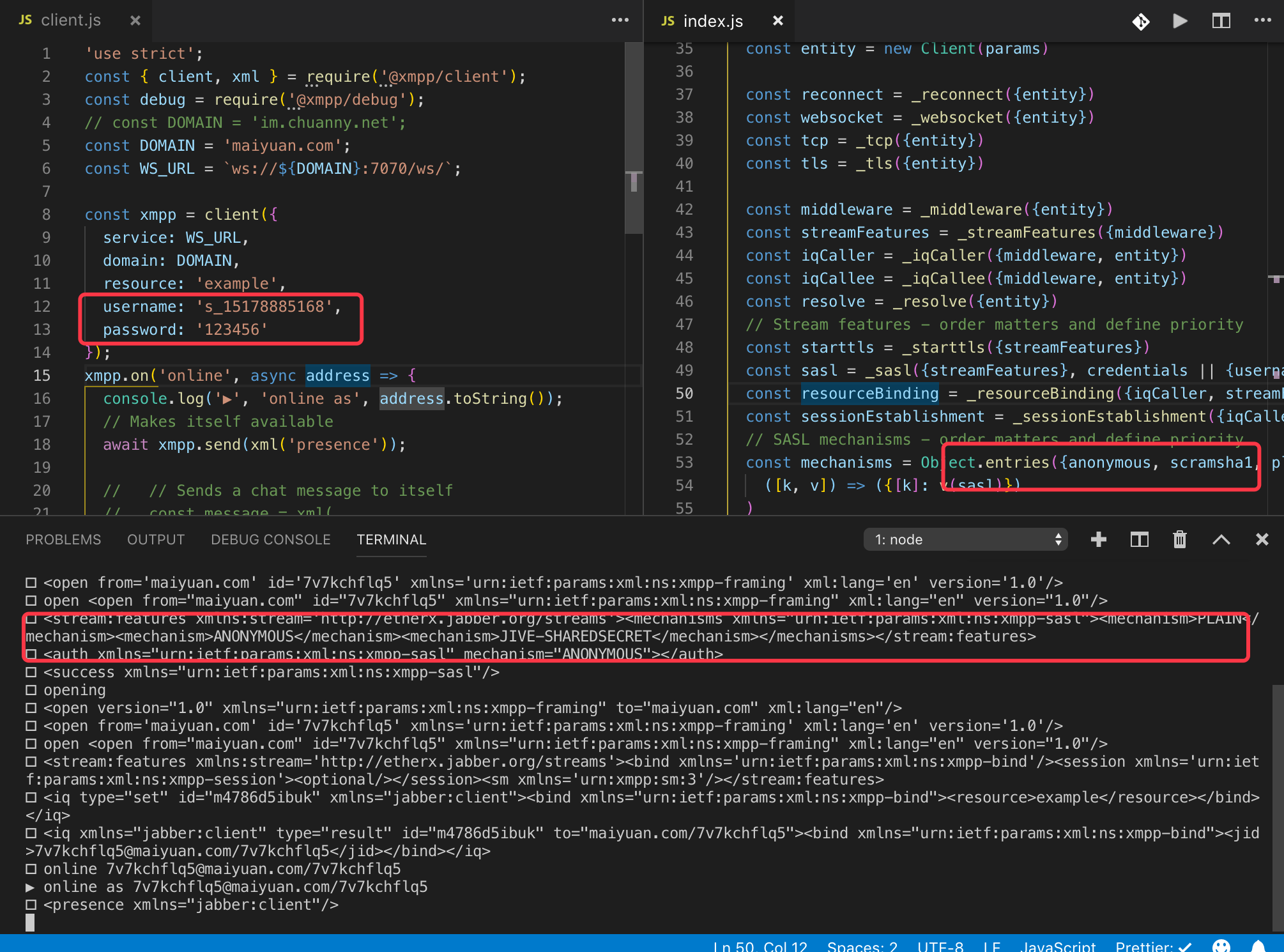 how to use plain auth when the XMPP server is support anonymous and ...