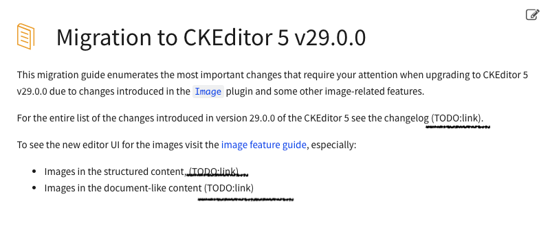 Missing links in migration guide on nightly docs · Issue #9915 · ckeditor/ckeditor5 · GitHub