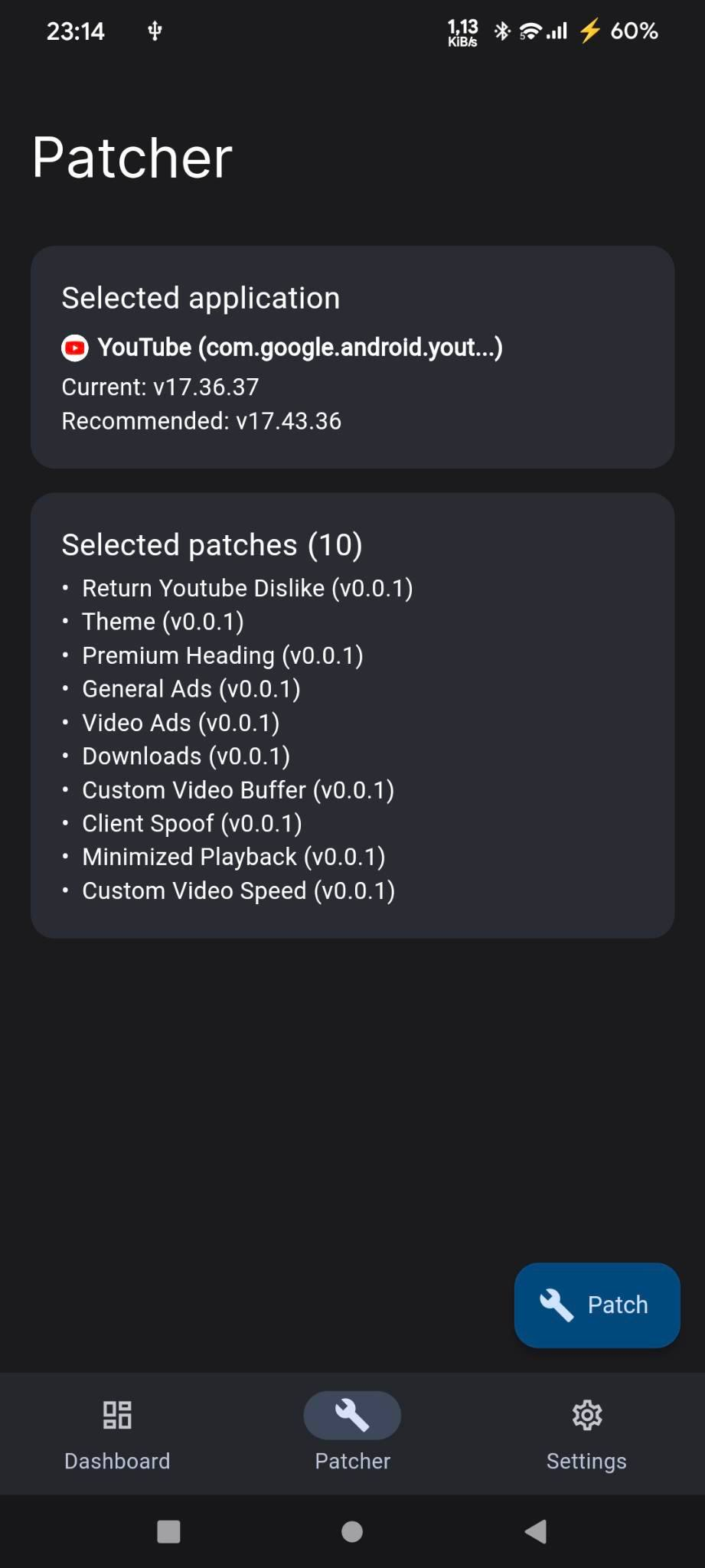 YouTube crashes after updating it to 17.43.36 and patching · Issue #1016 · revanced/revanced ...