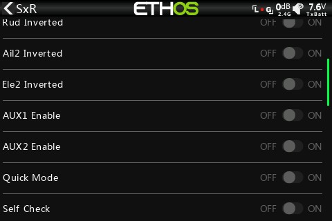 Change 'Aux1 Enable' and 'Aux2 Enable' settings to Ch5 Mode/Ch6 Mode ...