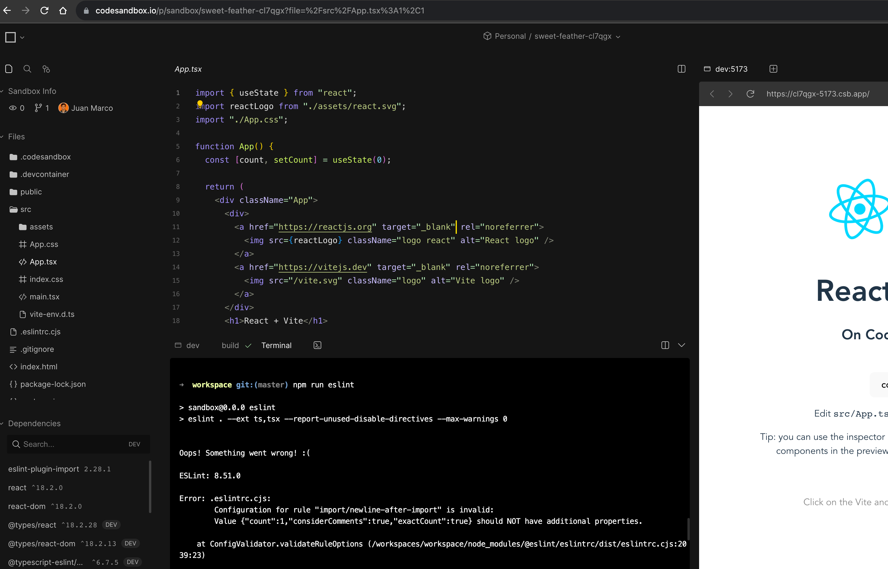 `import/newline-after-import` with `exactCount` option throws error ... `import/newline-after-import` with `exactCount` option throws error ...