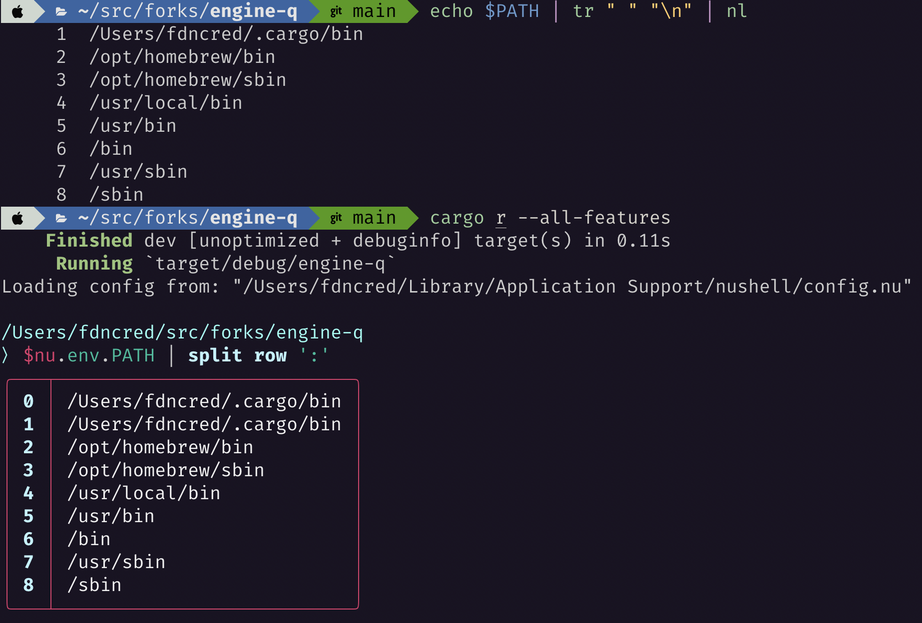duplicate path entries · Issue #483 · nushell/engine-q · GitHub