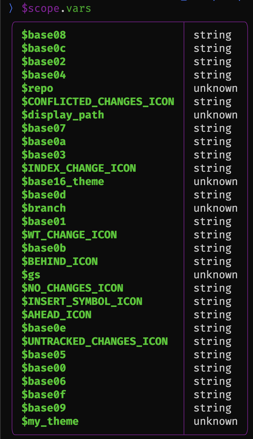 `$scope.vars` should report variable names, types, and values · Issue #582 · nushell/engine-q ...