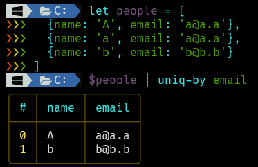 Uniq should accept column name · Issue #7109 · nushell/nushell · GitHub