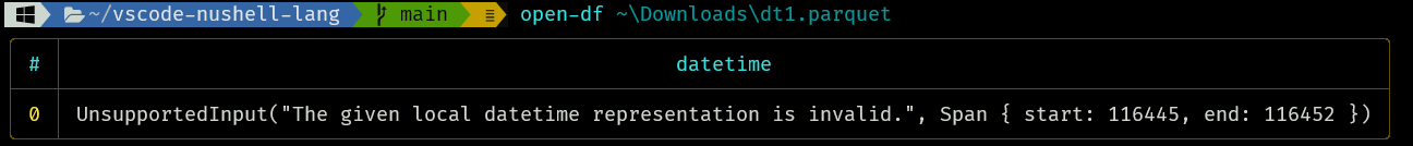 Nushell fails to open parquet file created by pandas, if it has datetime column · Issue #7257 ...