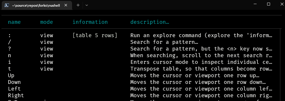 `explore` ideas, bugs, potential changes · Issue #7332 · nushell/nushell · GitHub