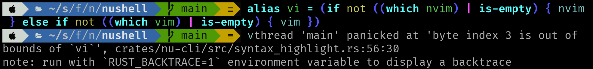 `alias` with `if` condition crashes nushell · Issue #7512 · nushell/nushell · GitHub