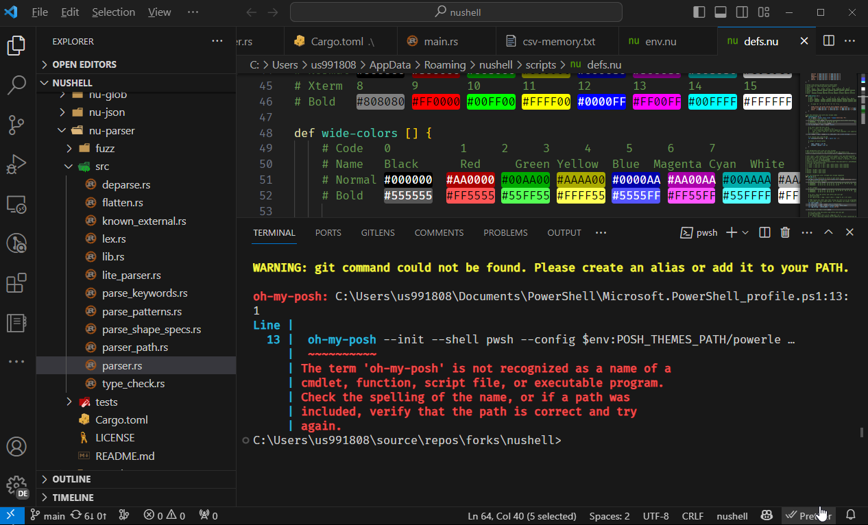 nu sometimes doesn't get the environment right when launching internals or external · Issue ...