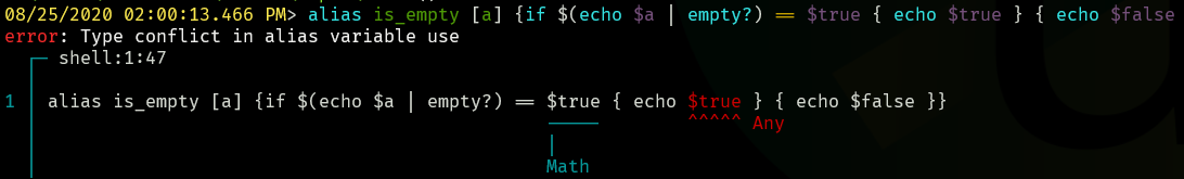 Alias Inference Bug · Issue 2416 · Nushell Nushell · Github