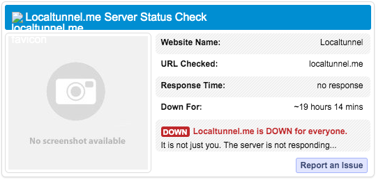 tunnel server offline with status code 502 · Issue #313 · localtunnel/localtunnel · GitHub
