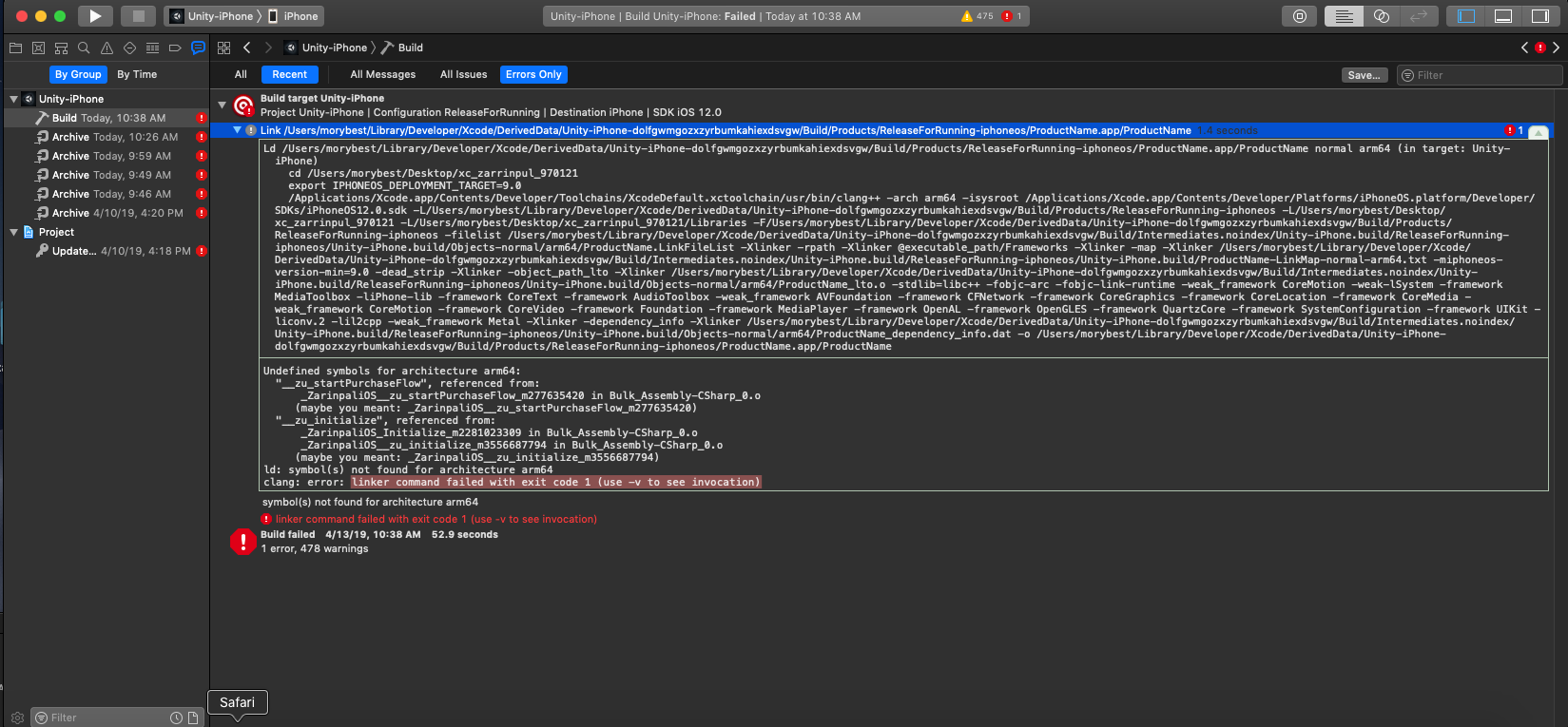 IOS xCode build error · Issue #3 · mujpir/zarinpal_unity_plugin · GitHub