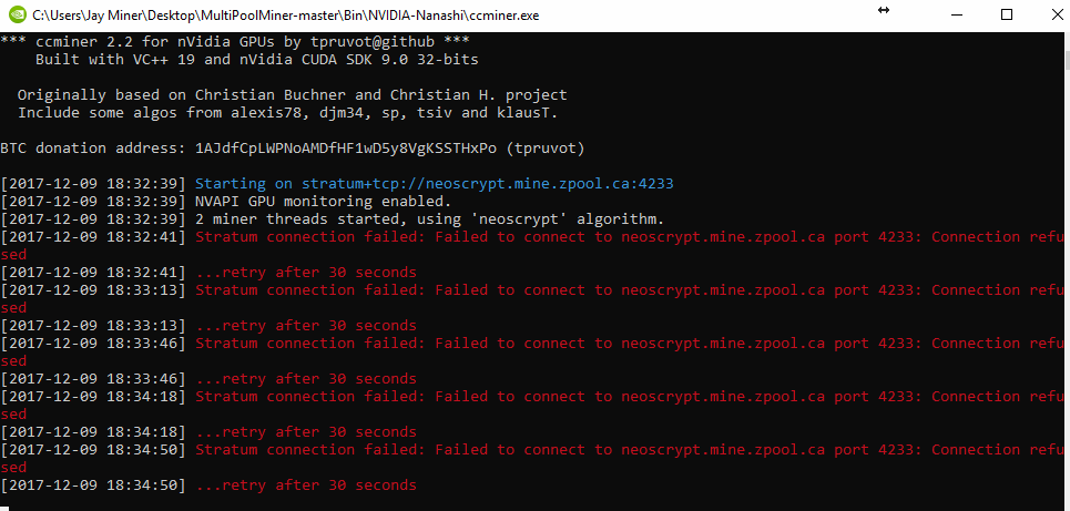 Error, connection refused · Issue #598 · MultiPoolMiner/MultiPoolMiner · GitHub
