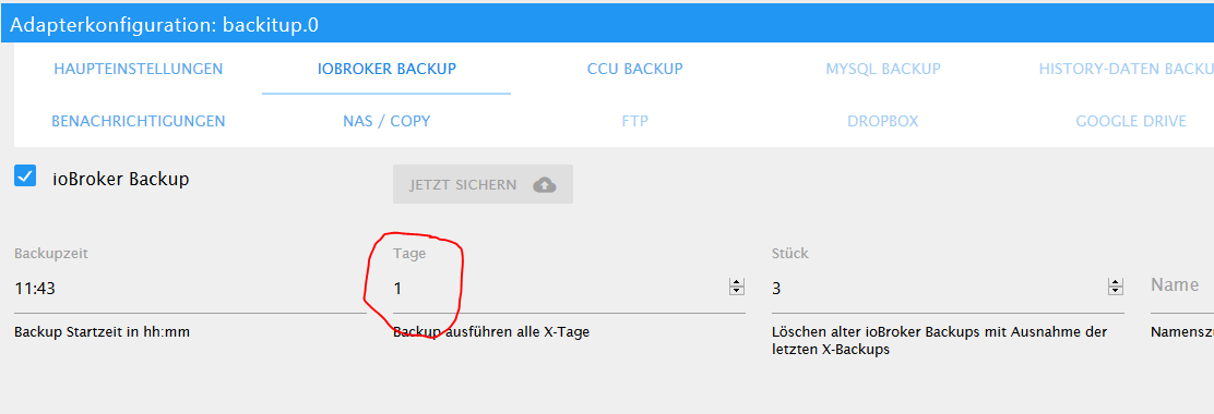 Fehlermeldung, dennoch läuft ein Backup · Issue #251 · simatec/ioBroker.backitup · GitHub