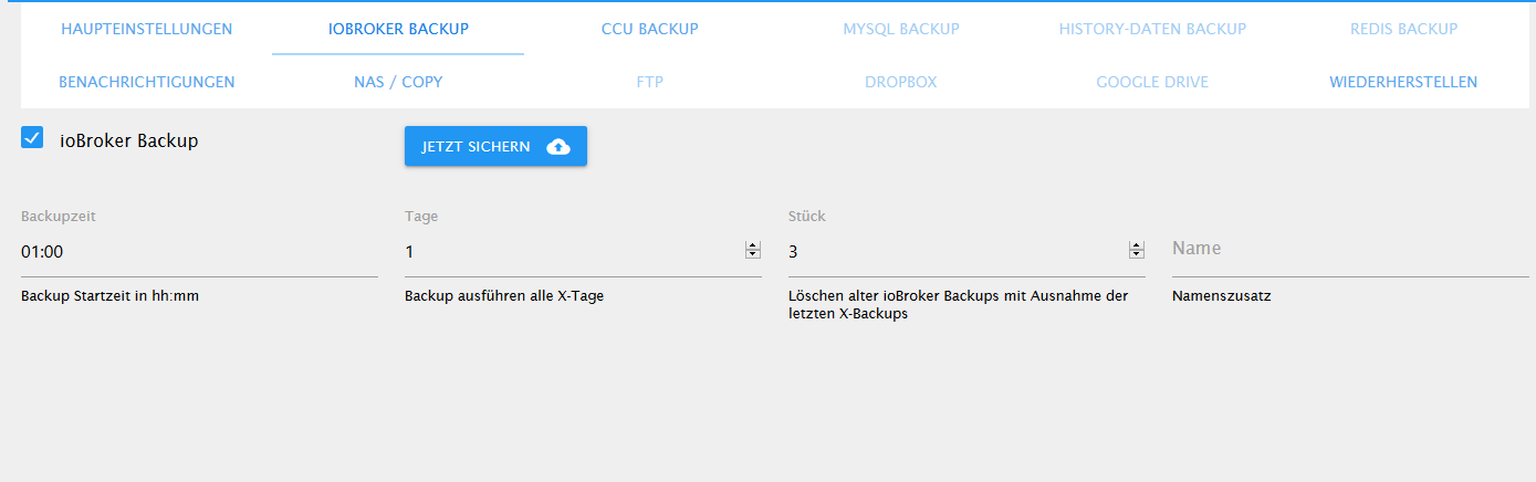 Fehlermeldung, dennoch läuft ein Backup · Issue #251 · simatec/ioBroker.backitup · GitHub
