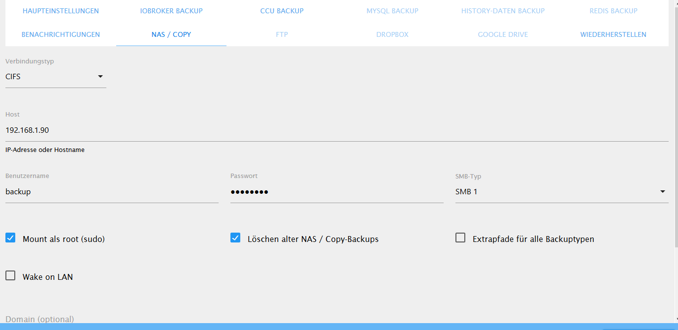 Fehlermeldung, dennoch läuft ein Backup · Issue #251 · simatec/ioBroker.backitup · GitHub