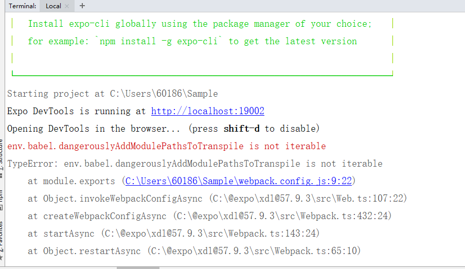 expo start:web show issues. · Issue #8317 · expo/expo · GitHub
