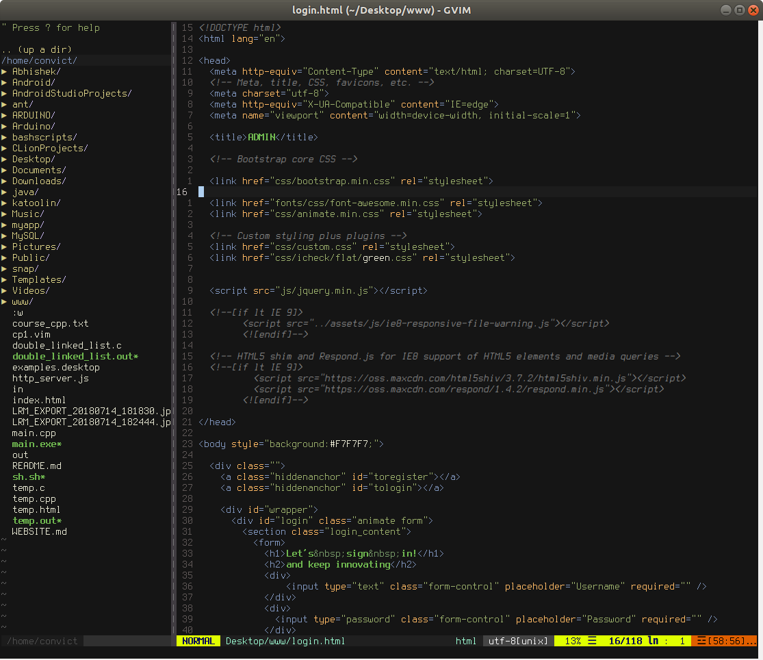 GitHub Convict git vimrc My Vim Configuration File With Templates 