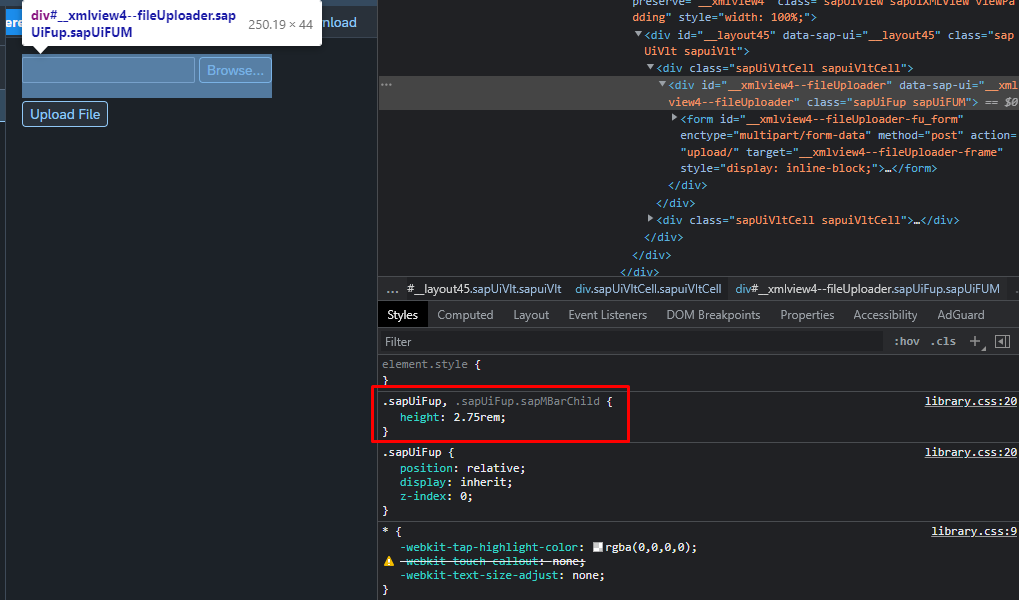 Height difference between themes in FileUploader object · Issue #3475 · SAP/openui5 · GitHub