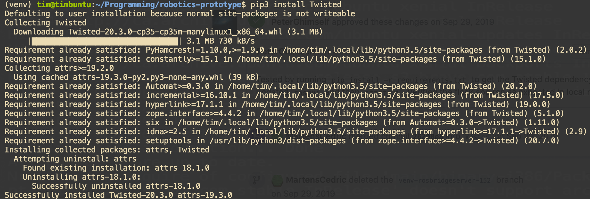 Twisted Security Alerts · Issue #387 · space-concordia-robotics/robotics-prototype · GitHub