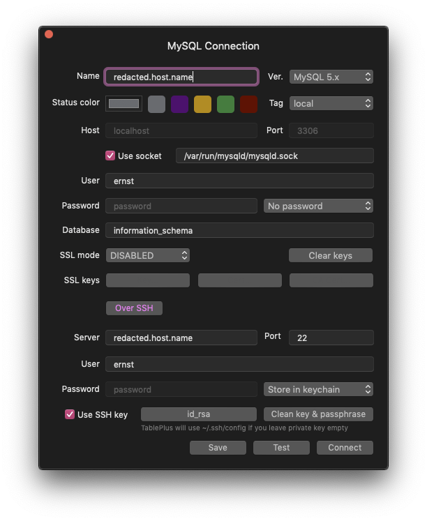Feature Request: Support connecting to MySQL over SSH via remote's socket · Issue #1087 ...