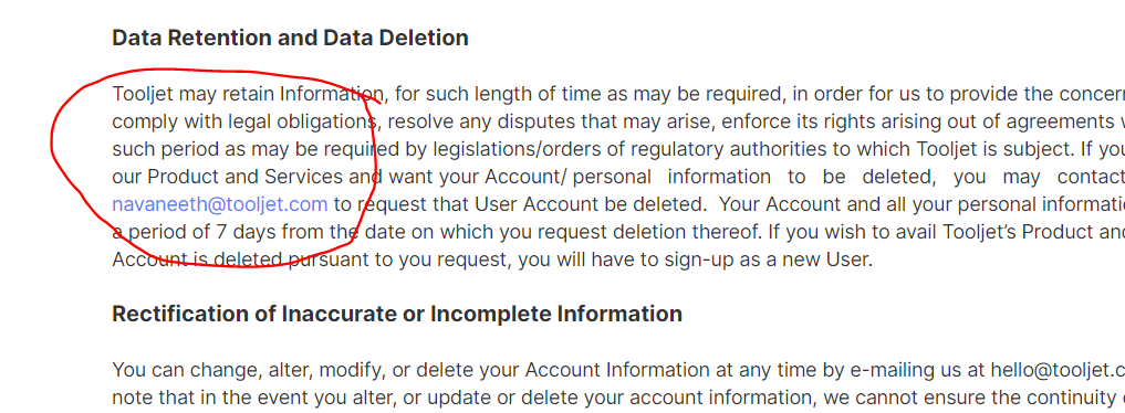 Email click at privacy page is not clickable · Issue #4583 · ToolJet/ToolJet · GitHub