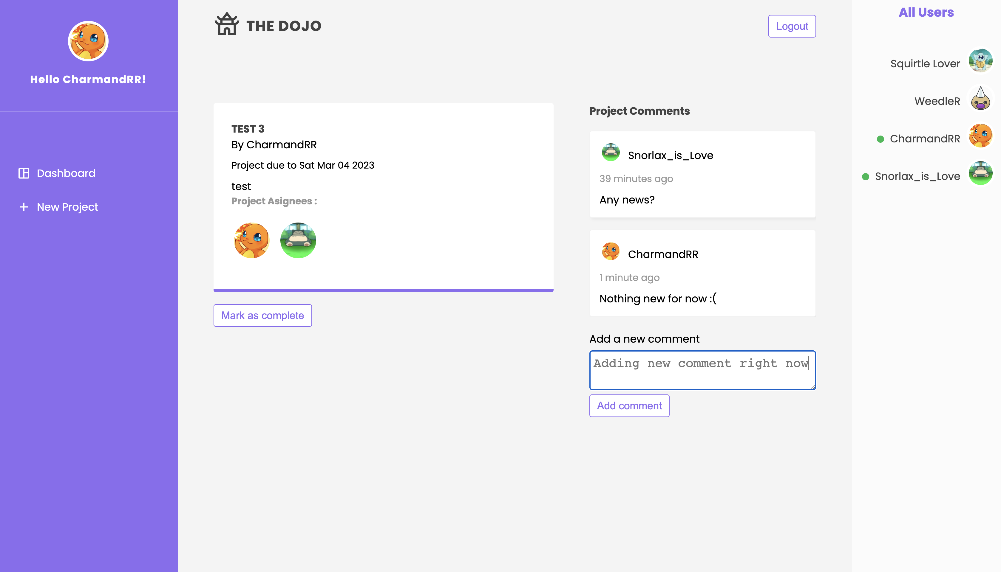 GitHub - ProudBloom/The-Dojo: Project management website