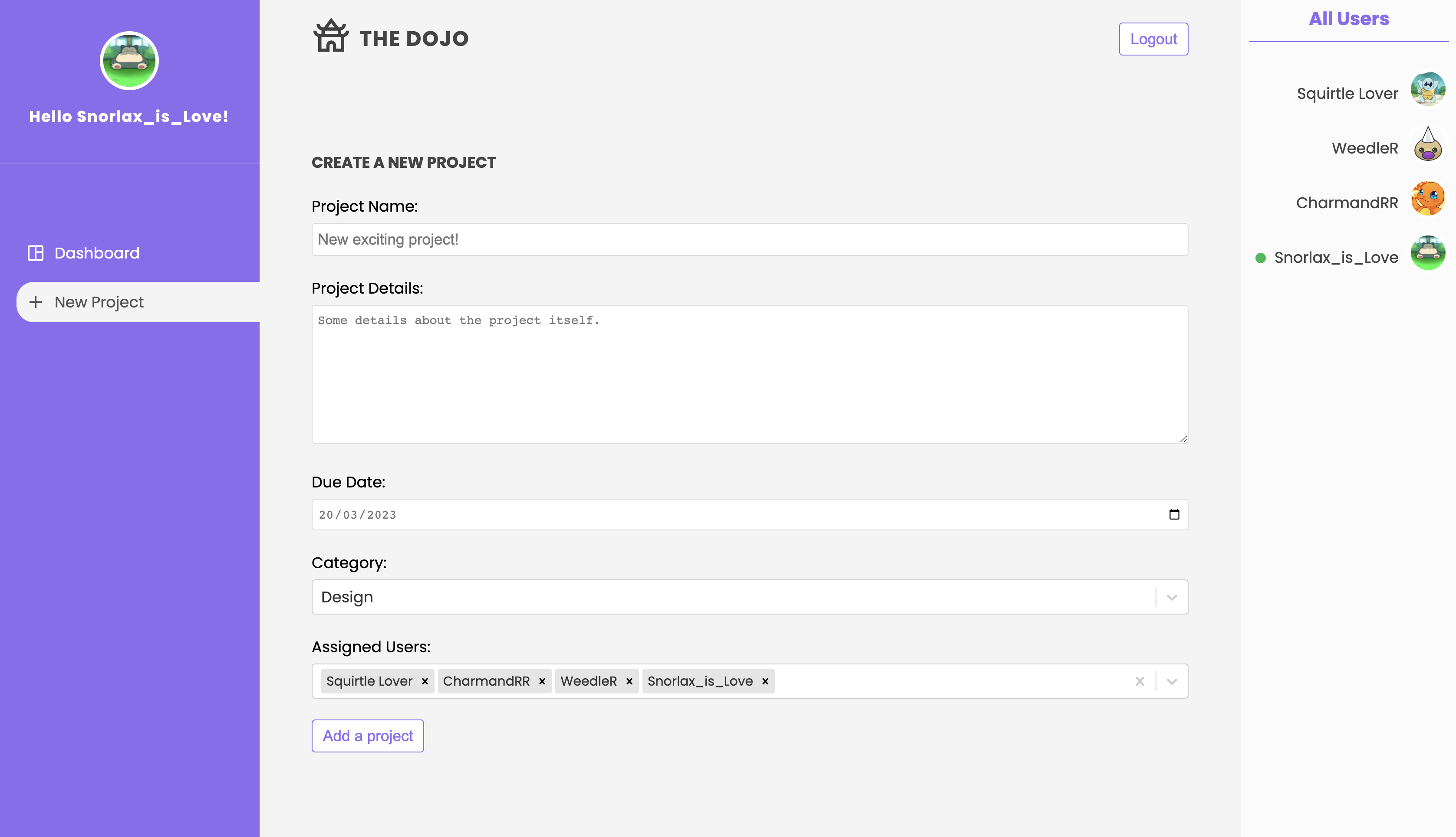 GitHub - ProudBloom/The-Dojo: Project management website