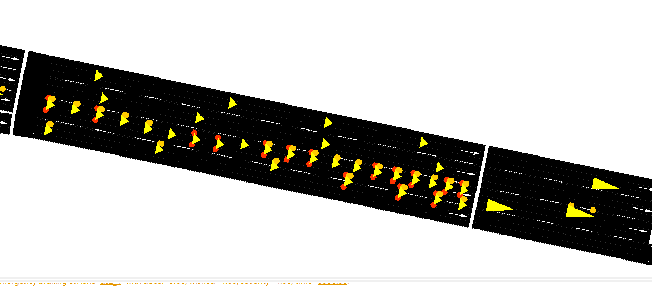 How does SUMO realize that the vehicles on the congested middle road ...