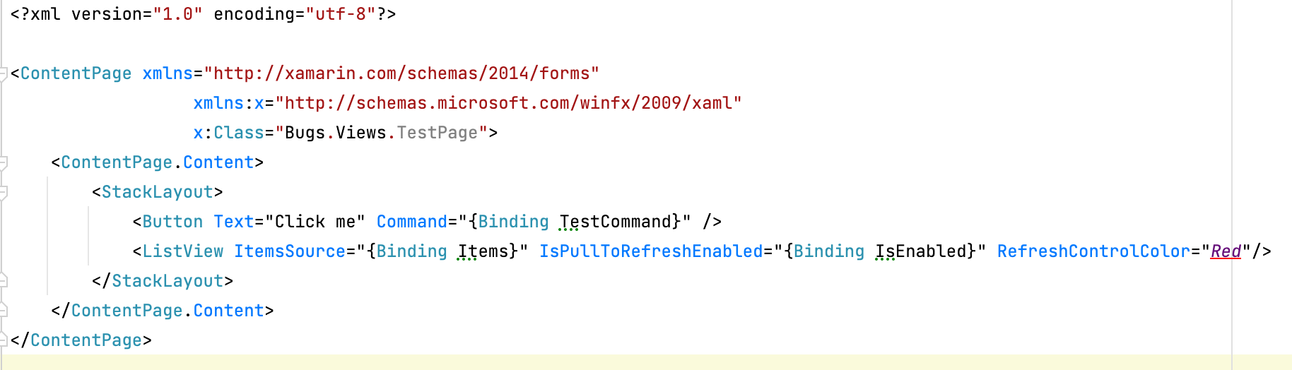 [Bug] Refresh indicator color in ListView's RefreshView not set if disabled initially · Issue ...