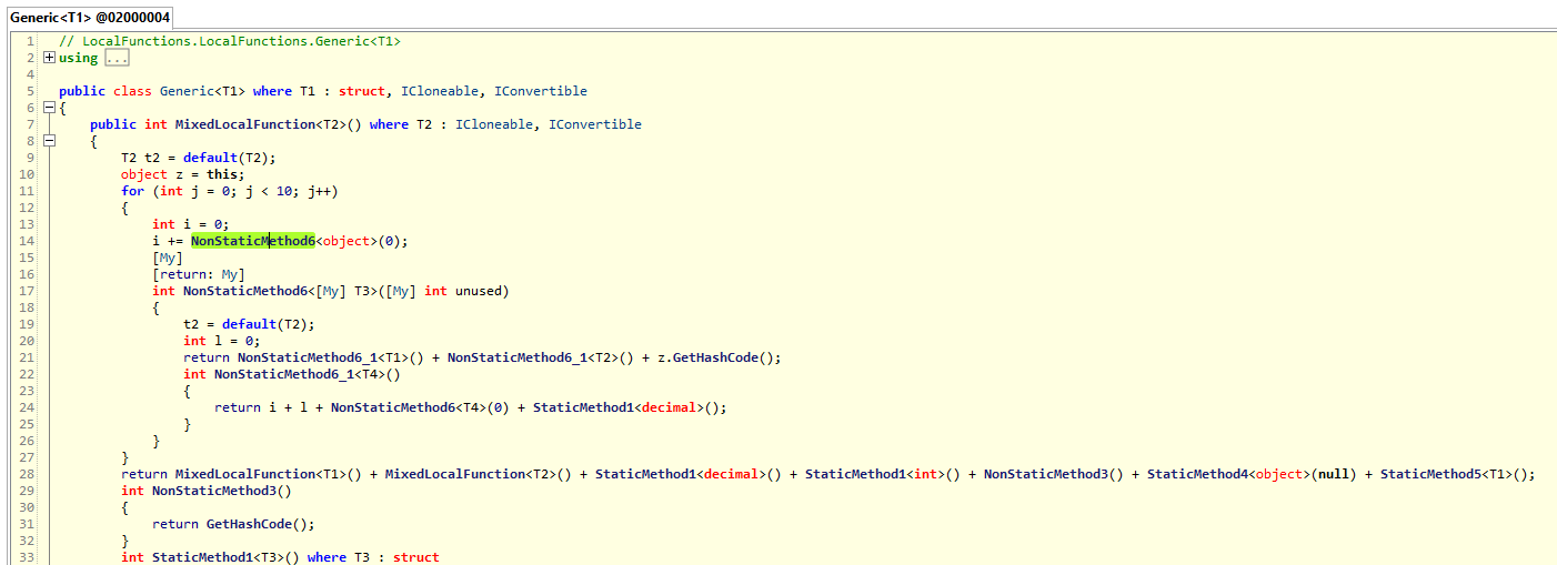 Generic local functions not highlighted properly · Issue #2078 · icsharpcode/ILSpy · GitHub