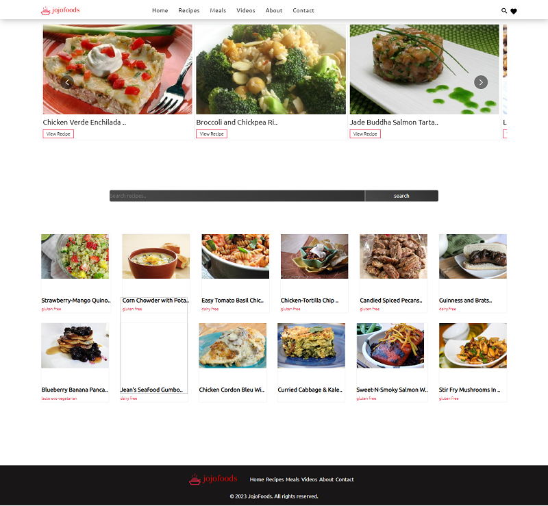 GitHub - Andyss4545/jojo-foods: Jojo food is an imaginary food recipe web application I created ...