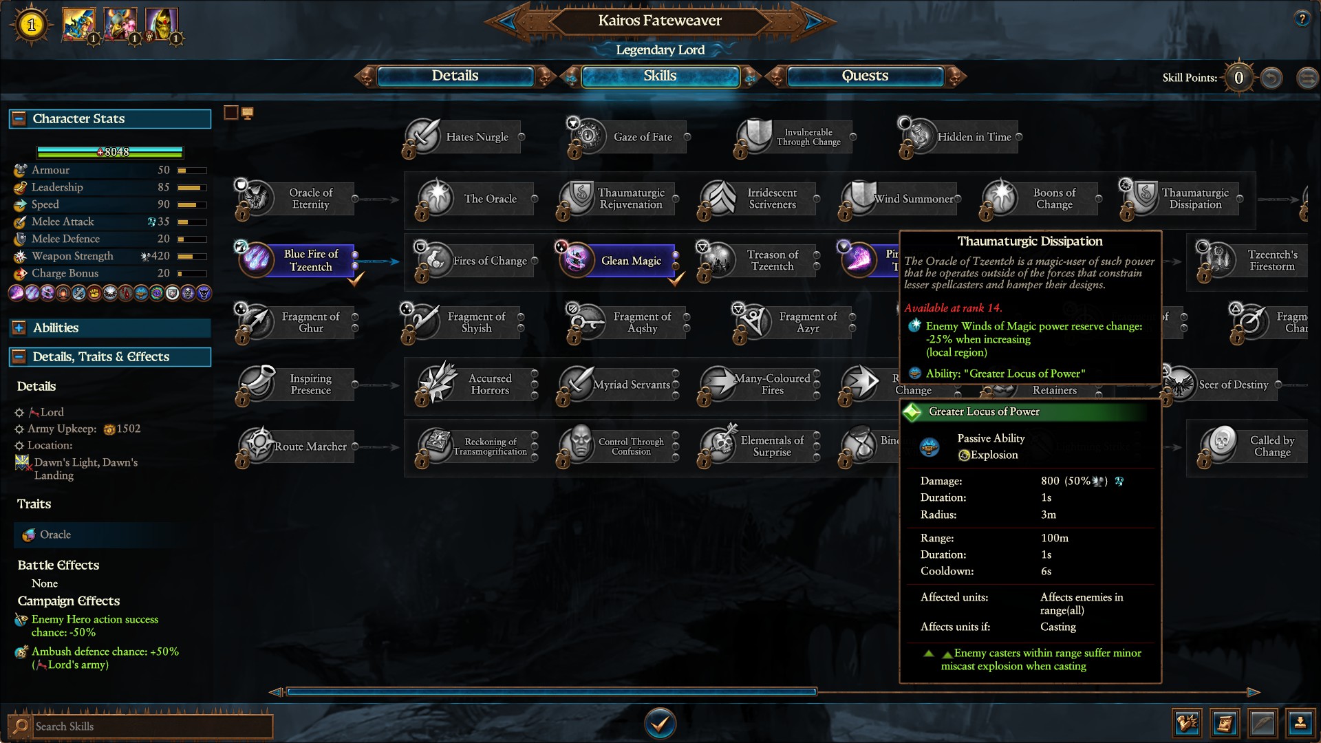 Kairos may be missing "Thaumaturgic Dissipation" from his personal skill line · Issue #38 ...