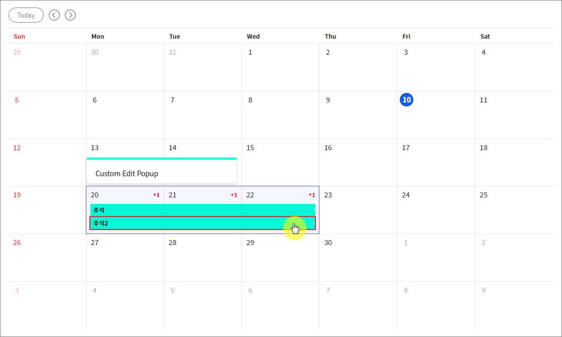 How to click a schedule behind a guide Element? · Issue #896 · nhn/tui ...