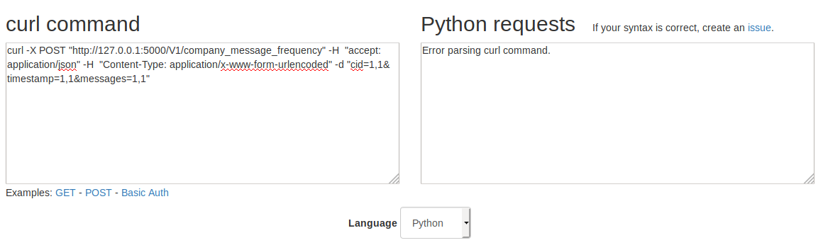 Error converting POST · Issue #139 · curlconverter/curlconverter · GitHub