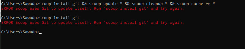 [Bug] Scoop wont install git · Issue #5356 · ScoopInstaller/Scoop · GitHub