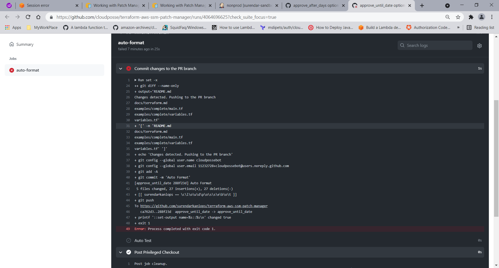 Approve After Days Option Is Not Available On Approval Rule · Issue 8 · Cloudposse Terraform