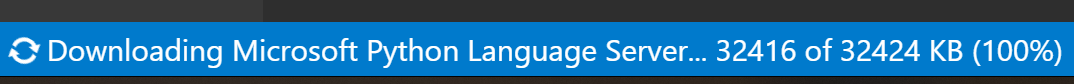 Downloading Microsoft Python Language Server getting stuck at 100% ...